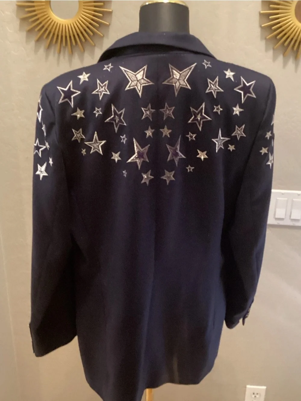Escada | Jackets & Coats | Escada Navy Blazer With Star Embroidery ...